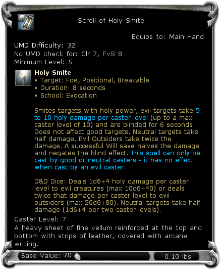 Item:Scroll of Holy Smite - DDO wiki
