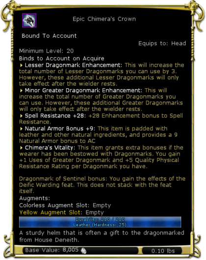 Item:Epic Chimera's Crown - DDO wiki