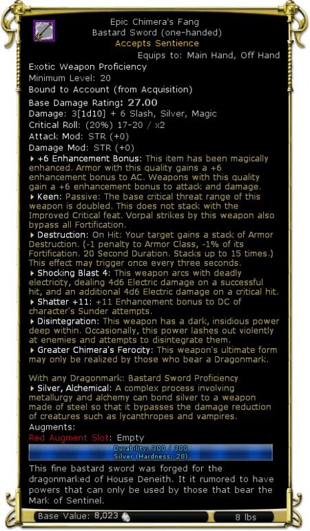 Category:Greater Chimera's Ferocity items - DDO wiki