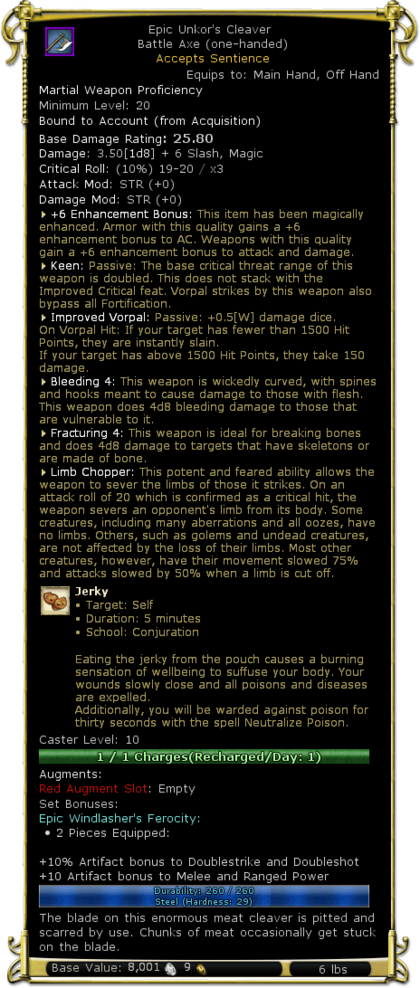 Item:Epic Unkor's Cleaver - DDO wiki