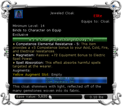Item:Jeweled Cloak (level 14) - DDO wiki