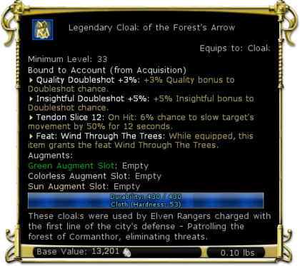 Item:Legendary Cloak of the Forest's Arrow - DDO wiki