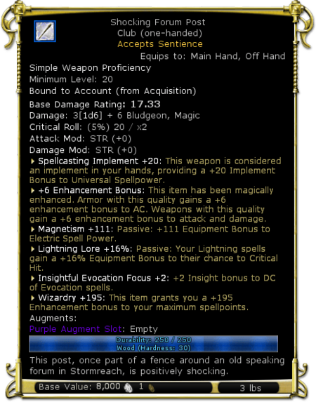 Item:Forum Post - DDO wiki